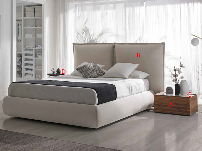 Dormitorio de Matrimonio con Cabecero Tapizado | Muebles Valencia ® Acabado A Nogal Americano ...