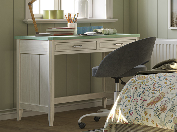 Escritorio rústico con cajones | Muebles Valencia® Acabado A Verde Agua ...