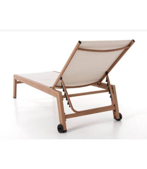 Tumbona reclinable aluminio efecto madera | Muebles Valencia